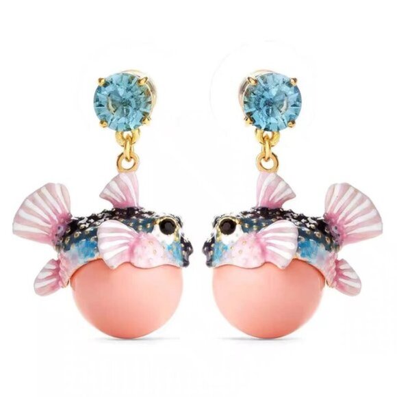 Les Néréides | Jewelry | Les Nereides Boxfish And Light Blue Faceted ...